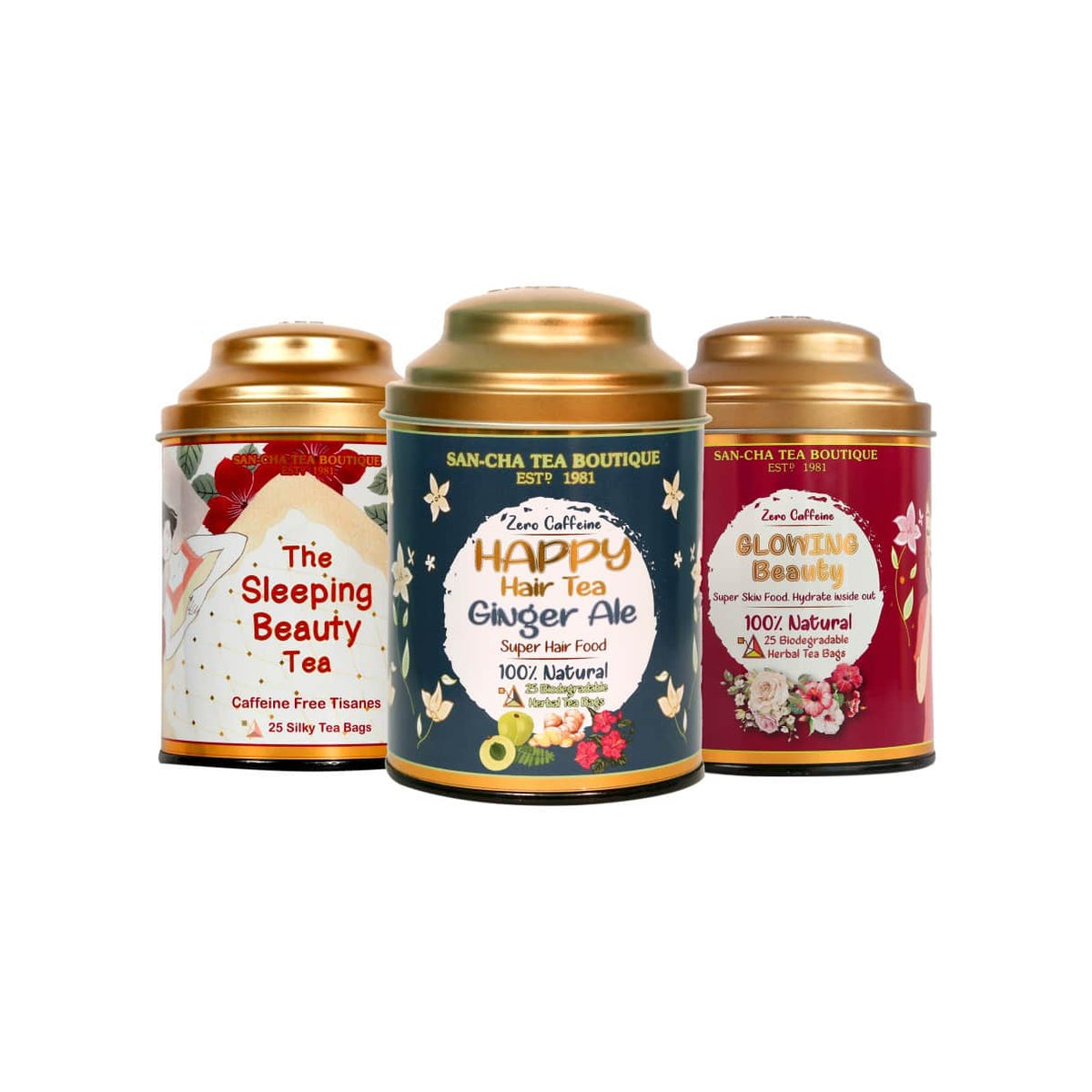 Beauty Tea Bundle – Herbal Tea for Skin Glow, Hair & Calm (75 Bags ...