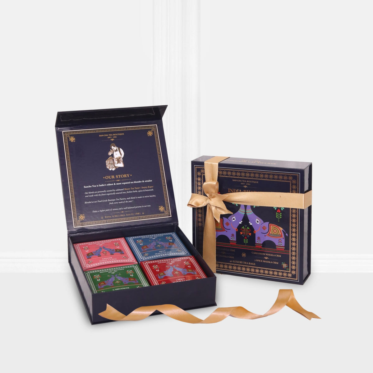 Authentic Masala Chai Gift Box – Ginger, Cardamom, Mint & Original Chai ...