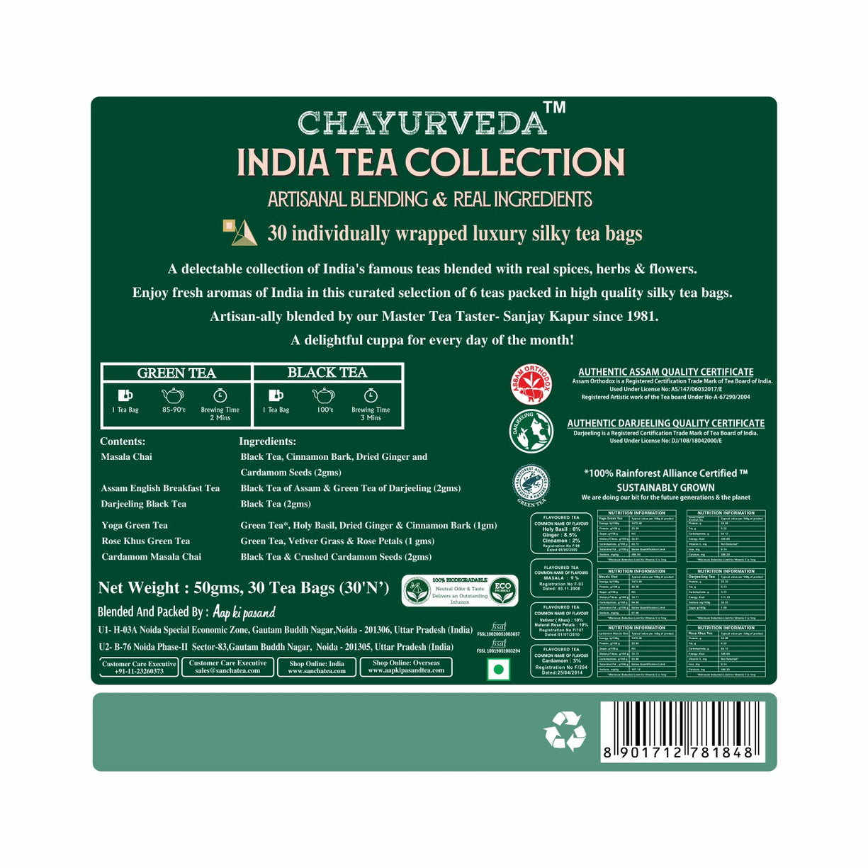 Indian Tea Collection Gift Box – Pyramid Tea Bag Selection – Sancha Tea ...