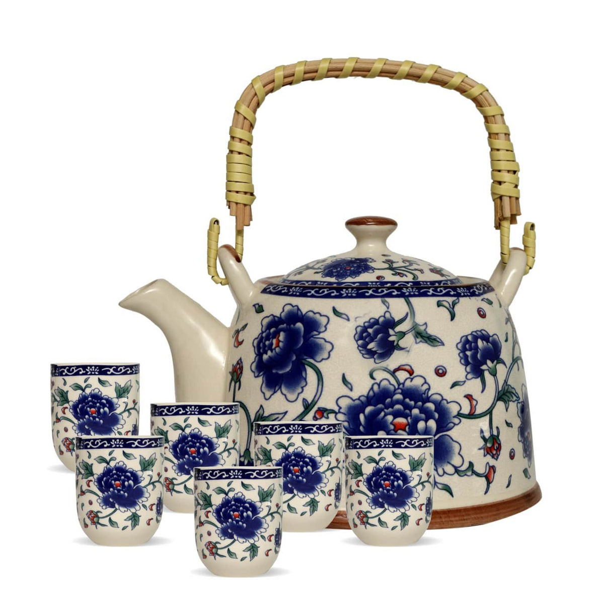 Oriental Blue Orchid Tea Set | Elegant Serveware for Green, White ...