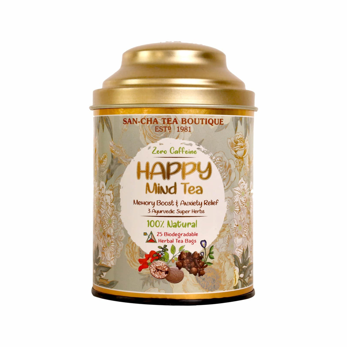Happy Mind Herbal Tea – Ayurvedic Caffeine-Free Tea for Focus – Sancha ...