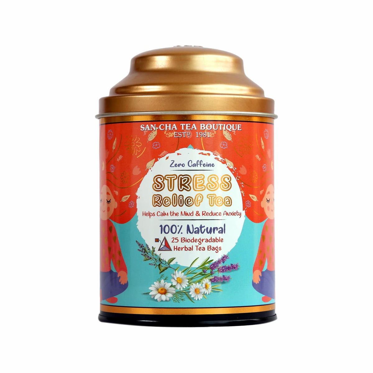 Stress Relief Herbal Tea | Calming Floral Caffeine-Free Tisane – Sancha ...
