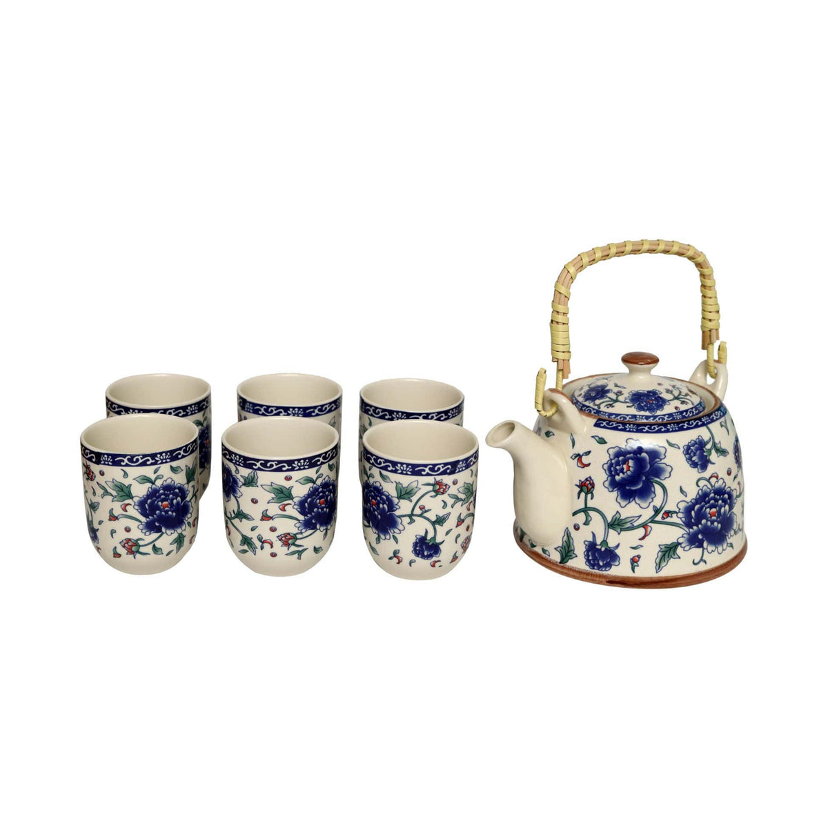 Jing Tea Set (Tea pot with Infuser + 6 Cups)| tea set with tea pot ...